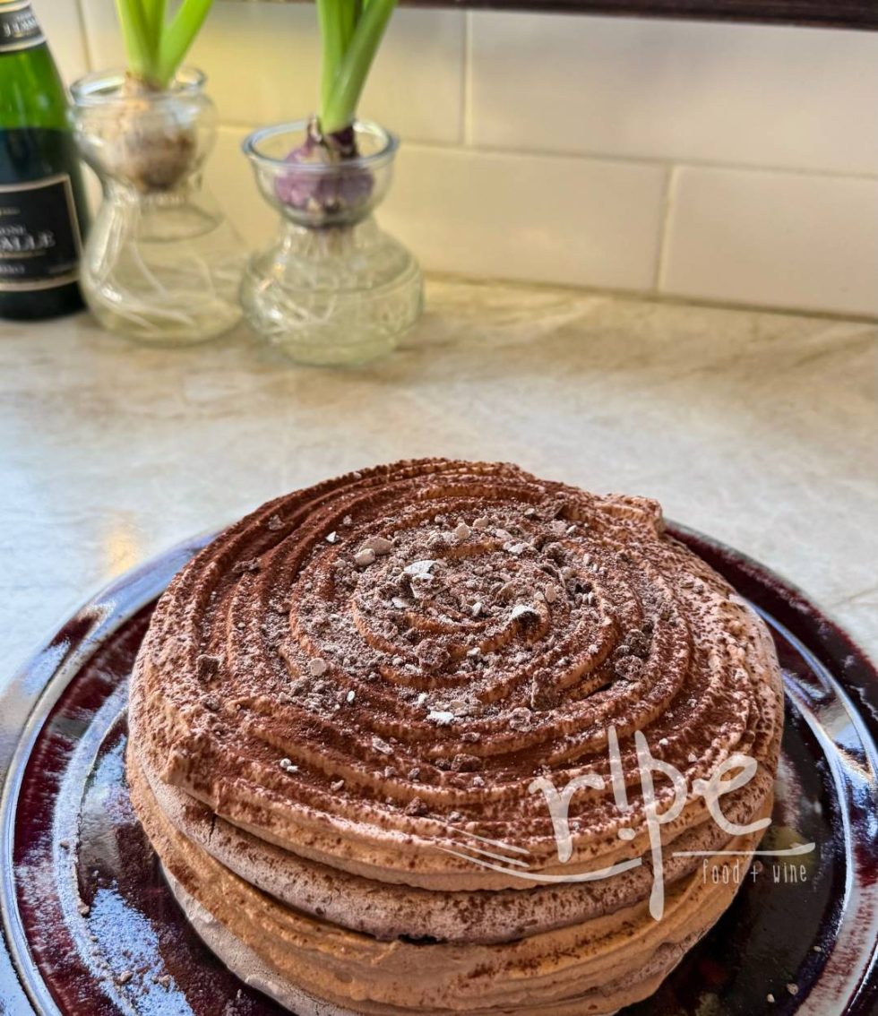 Hazelnut Dacquoise w/Pâte à Bombe Chocolate Mousse | RIPE
